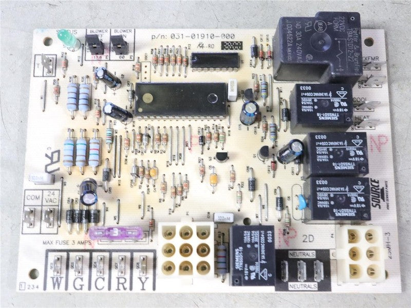 Coleman Evcon 031-01910-000 Furnace Control Circuit Board SOURCE1 ...