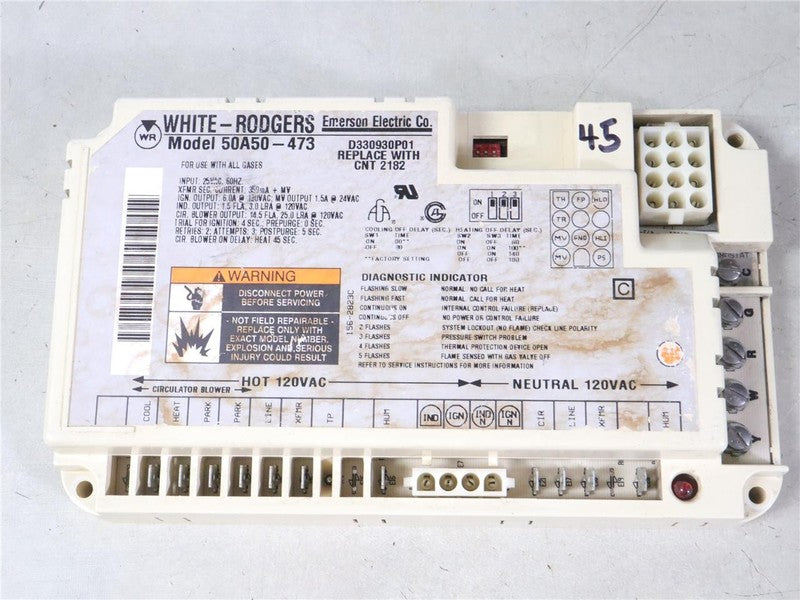 White Rodgers D330930P01 Furnace Control Circuit Board 50A50-473 #45 ...