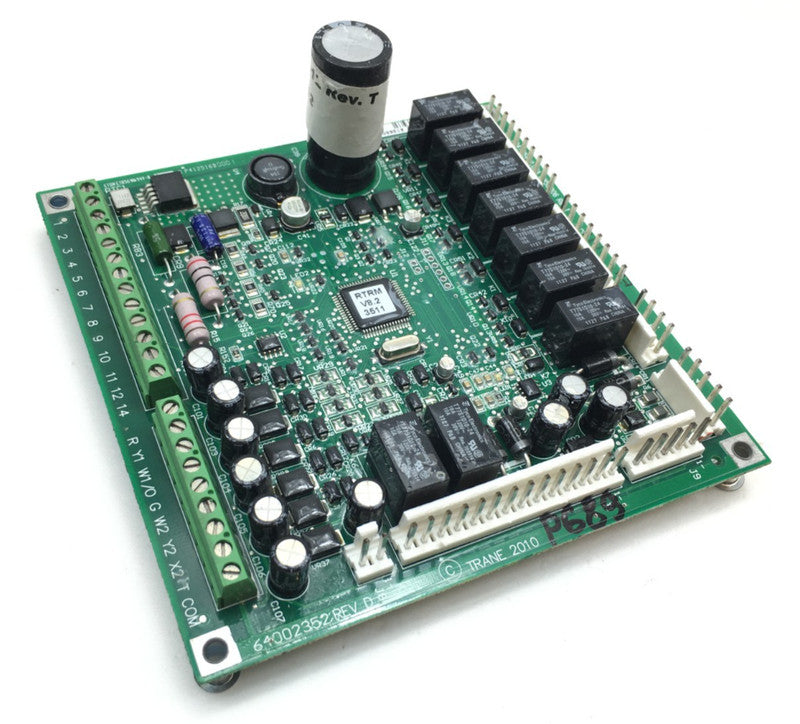 TRANE 6200-0123-12 64002352 REV D Furnace Control Board RTRM V8.2 #P68 ...