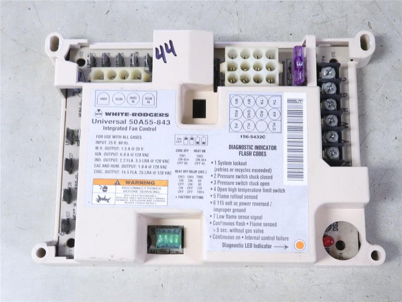 White Rodgers 50A55-843 Universal Integrated Fan Control Board 156-543 ...